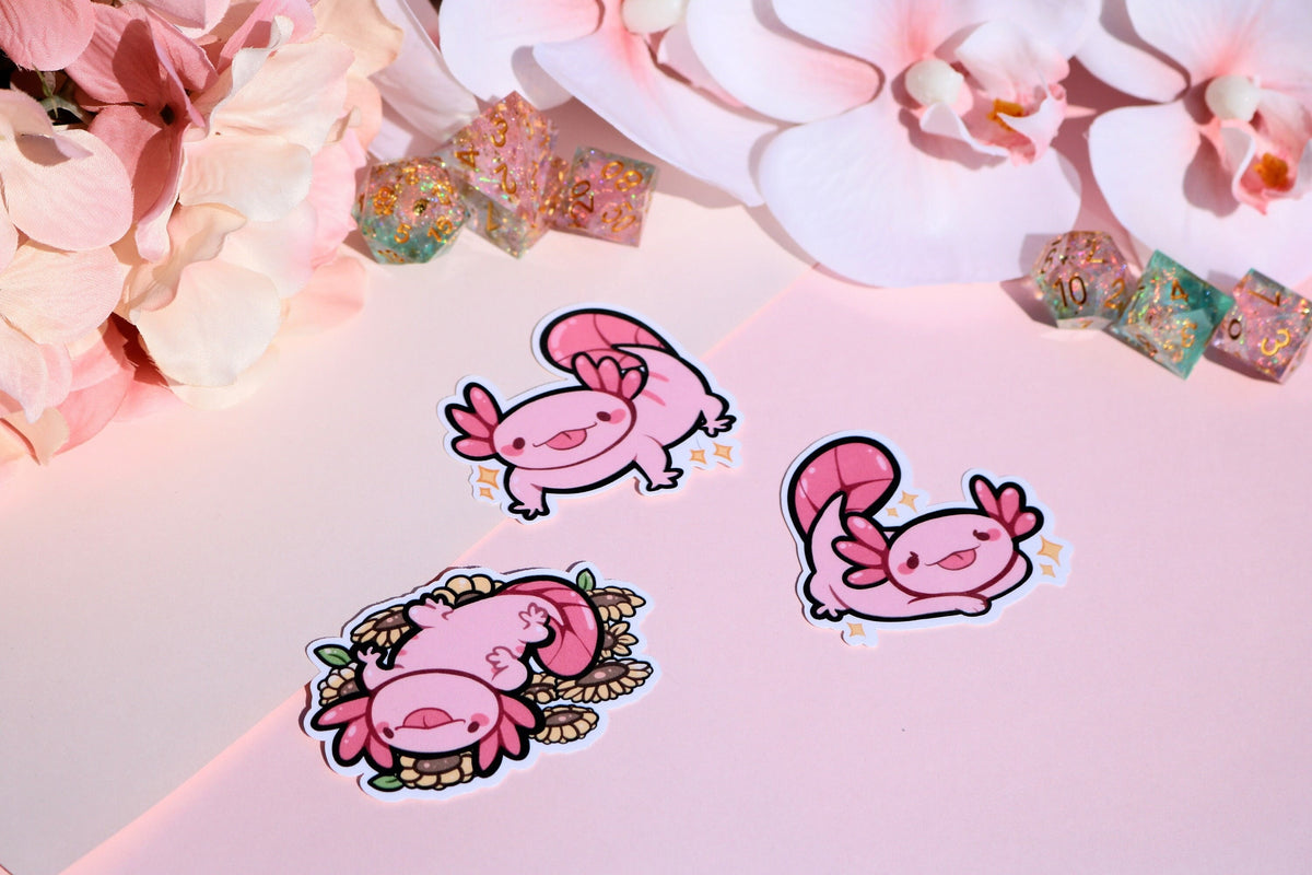 Aidan the Axolotl Stickers – cipherstudios
