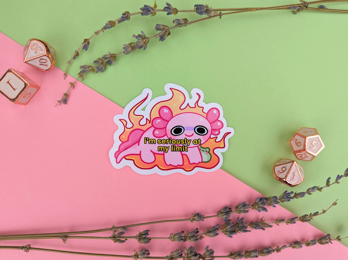 I'm Seriously at my Limit Axolotl Sticker – cipherstudios